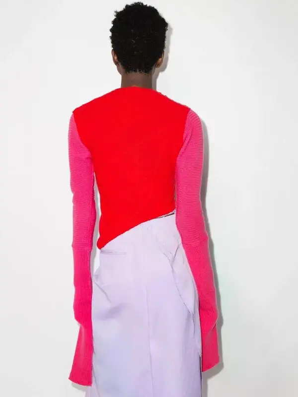 TALIA BYRE Asymmetric Ribbed-knit Jumper
