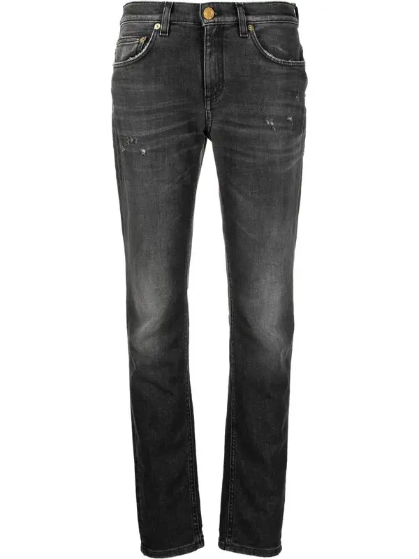 Roberto Cavalli Distressed-detail Straight-leg Jeans
