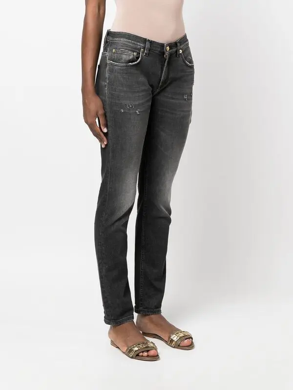 Roberto Cavalli Distressed-detail Straight-leg Jeans
