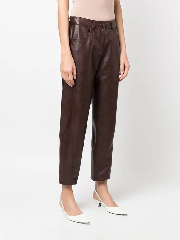 Stella McCartney Straight Leg Faux Leather Trousers