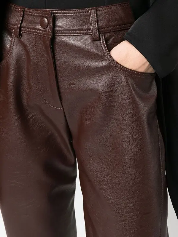 Stella McCartney Straight Leg Faux Leather Trousers