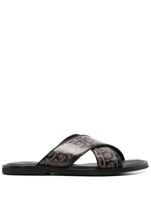 FERRAGAMO Gancini Crossover Strap Sandals