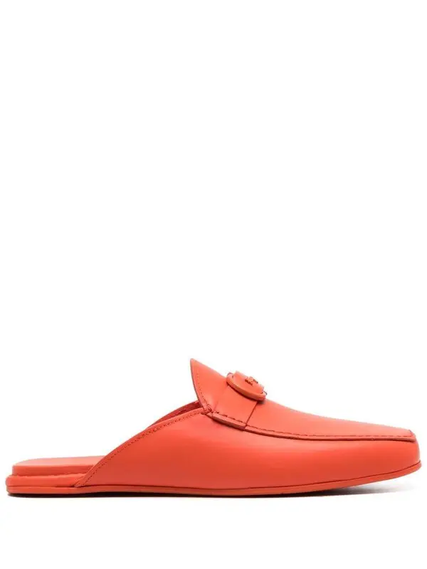 FERRAGAMO Logo Buckle Backless Slippers