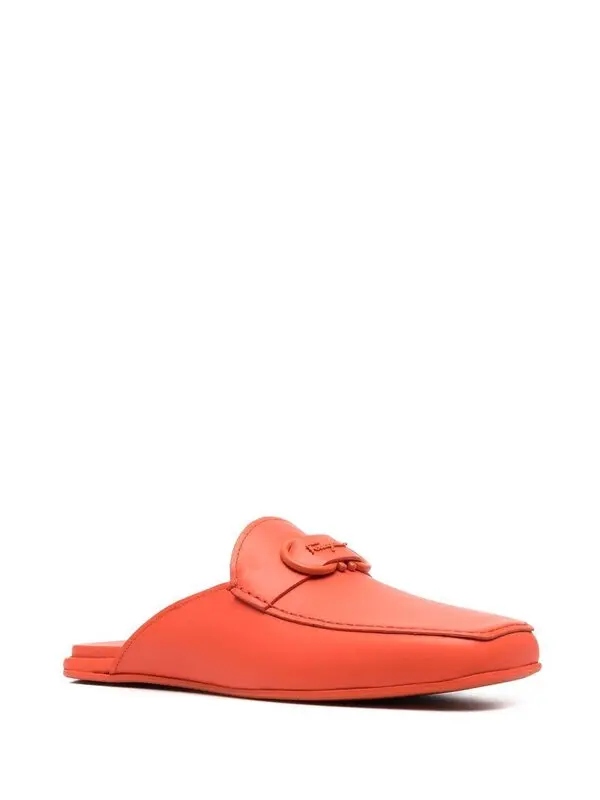 FERRAGAMO Logo Buckle Backless Slippers