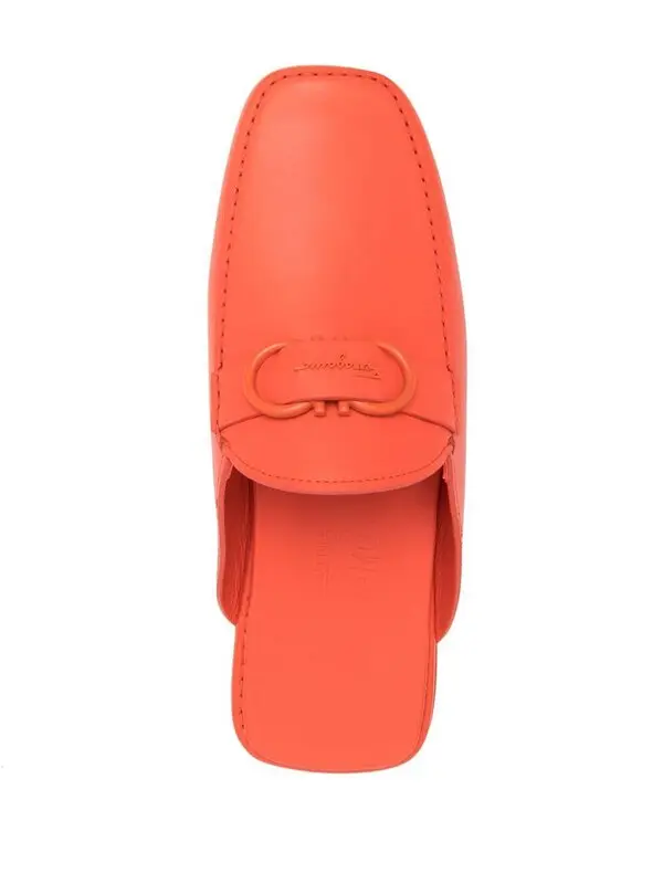 FERRAGAMO Logo Buckle Backless Slippers