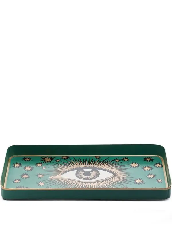 LES-OTTOMANS Eye Iron Tray - Green