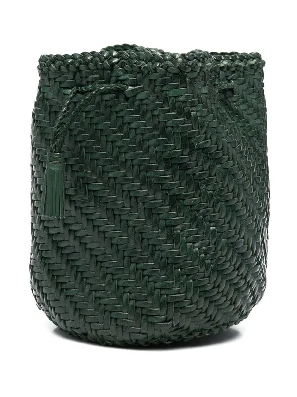 Dragon Diffusion Interwoven Bucket Bag - Green