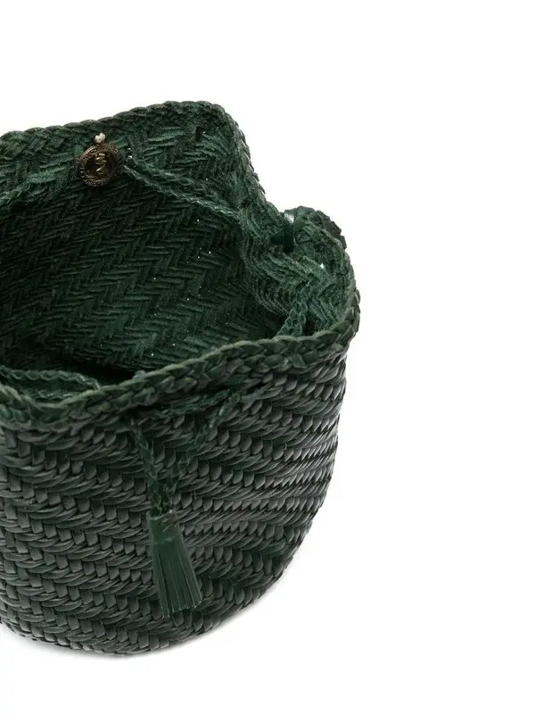 Dragon Diffusion Interwoven Bucket Bag - Green