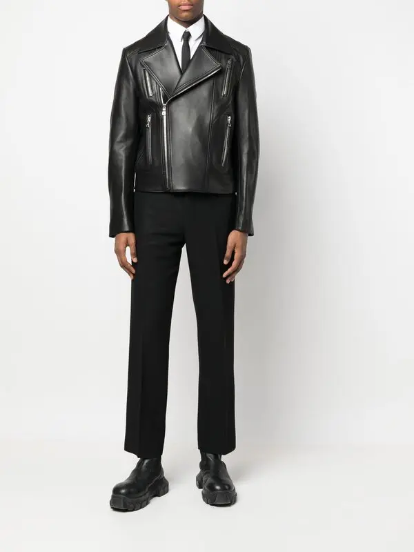 Balmain Leather Zip Jacket - Black | Editorialist