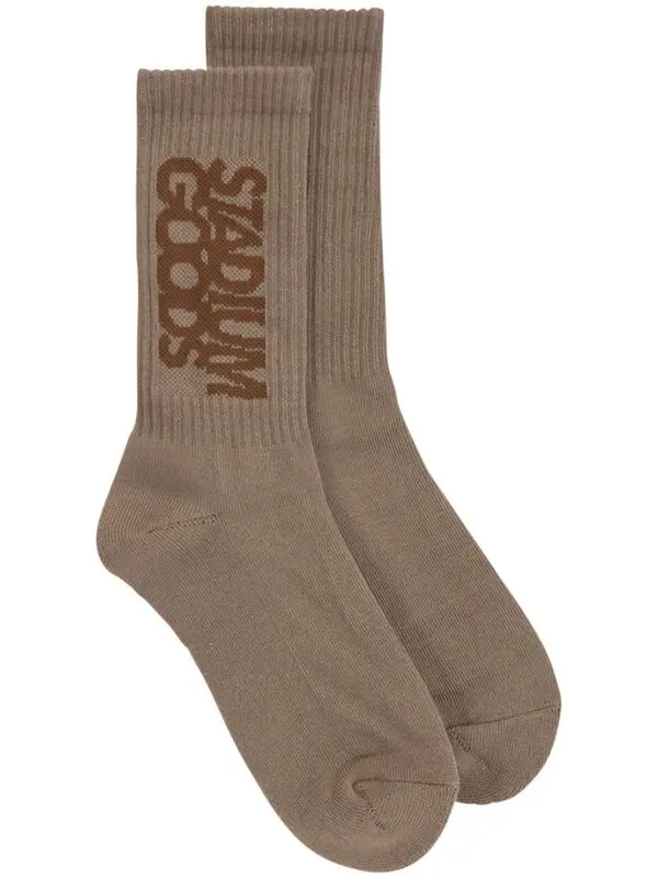 STADIUM GOODS® Ribbed Logo Socks - Brown