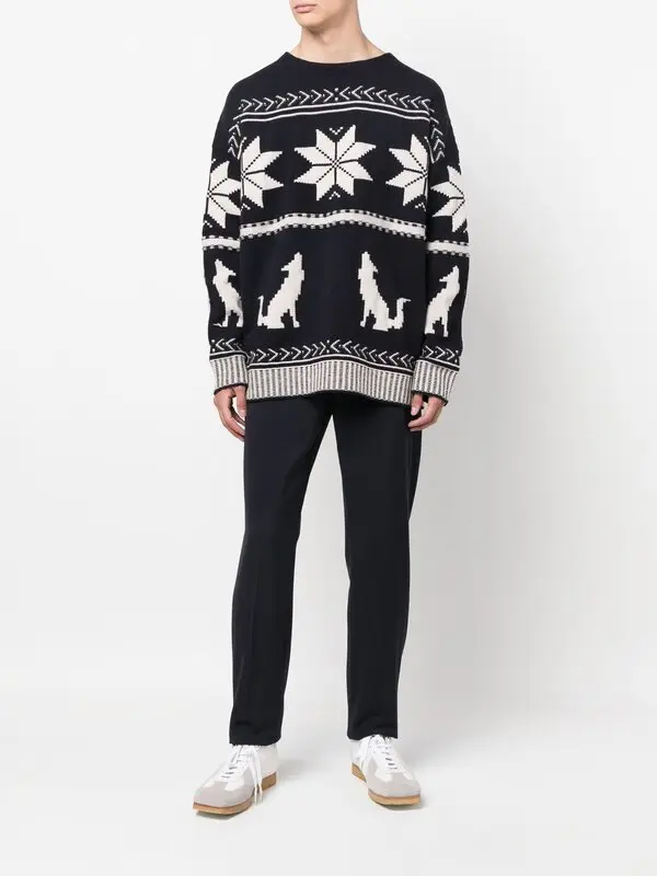 Etro Patterned Jacquard Knitted Jumper - Blue
