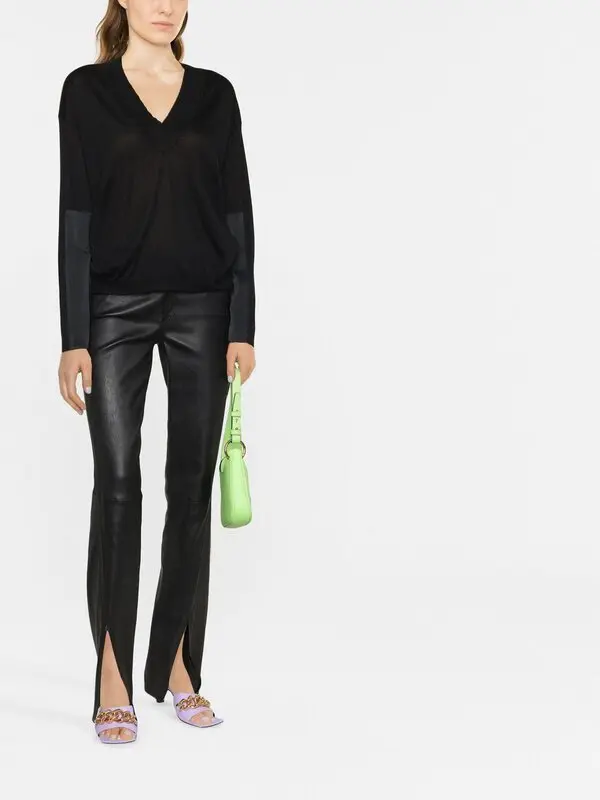 TOM FORD Panelled V-neck Jumper - Black