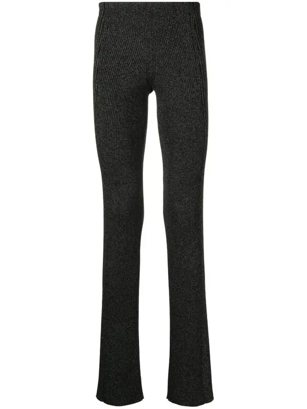 DION LEE Marl-knit Ribbed Flared Trousers