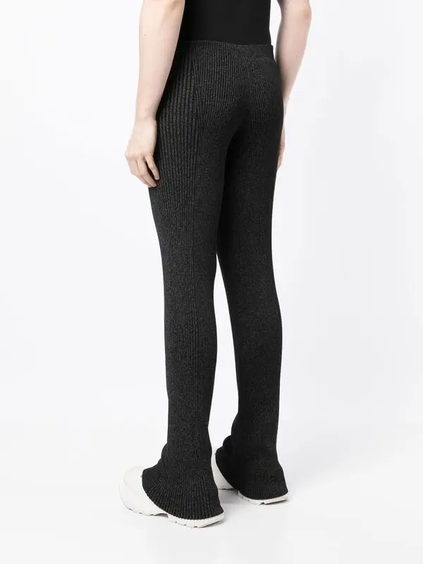 DION LEE Marl-knit Ribbed Flared Trousers