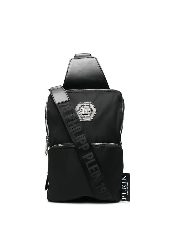 Philipp Plein Hexagon Logo Plaque Shoulder Bag - Black