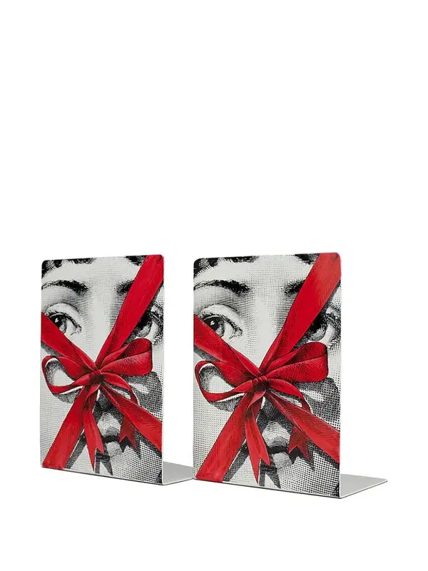 FORNASETTI Printed Metal Bookends