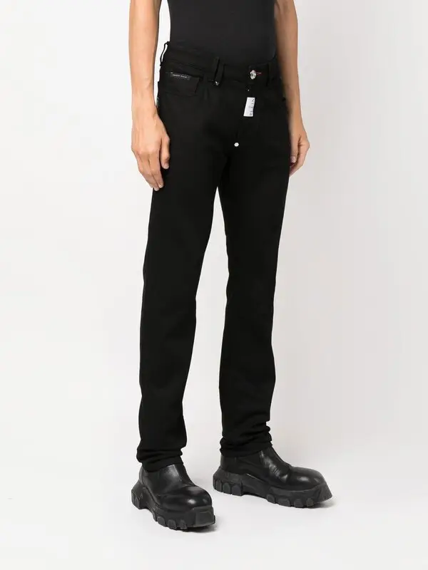 Philipp Plein Straight-leg Jeans With Embroidered Logo