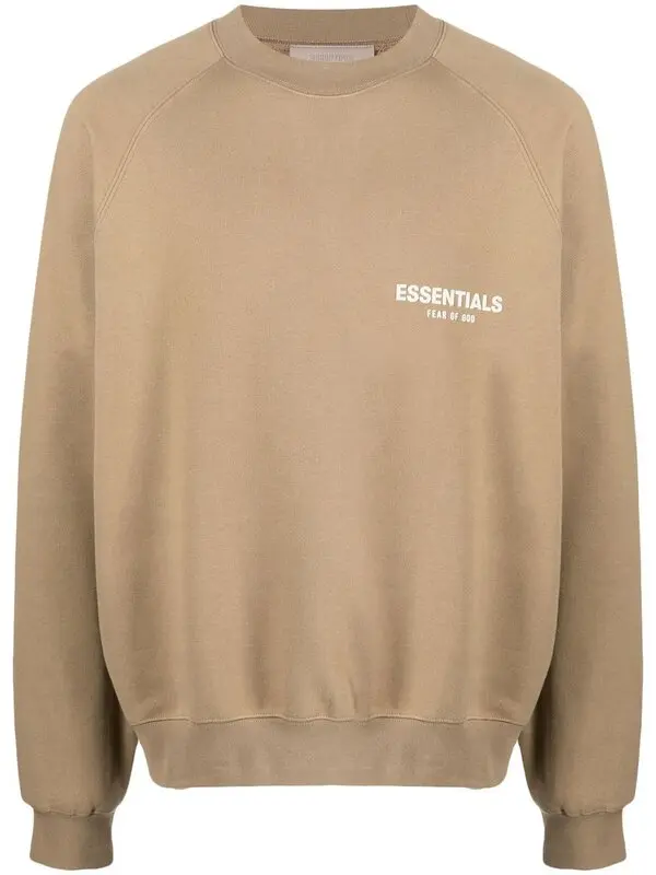 Fear Of God Logo-print Crew-neck Sweatshirt - Brown