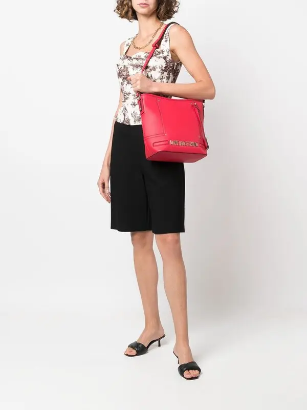 Moschino Logo-lettering Panelled Shoulder Bag