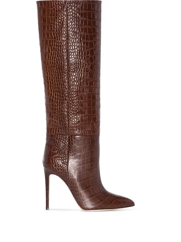 Paris Texas 115mm Crocodile-effect Knee Boots