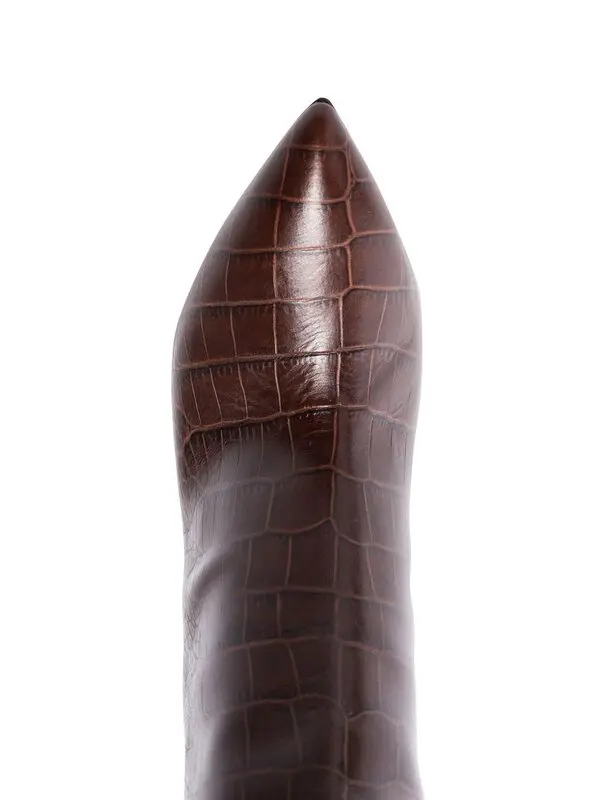 Paris Texas 115mm Crocodile-effect Knee Boots