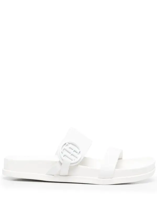 Tommy Hilfiger Logo Plaque Moulded Slides - White