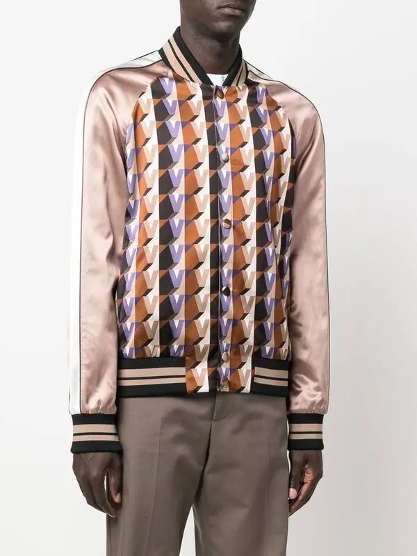 Valentino Garavani Geometric-print Bomber Jacket