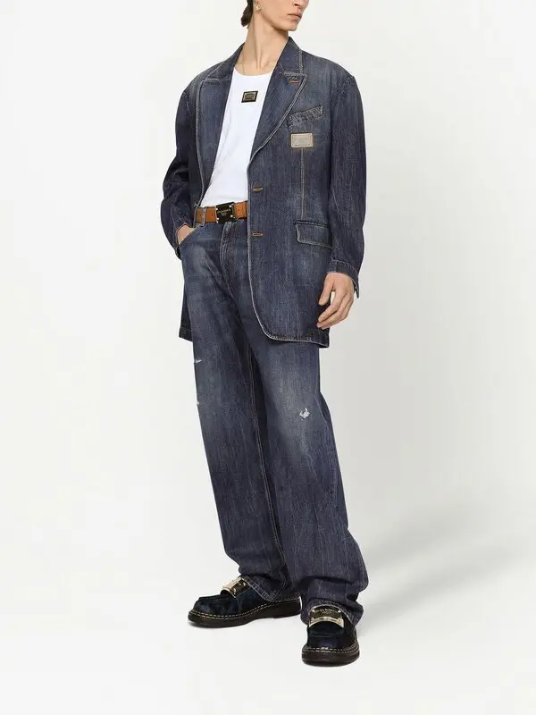 Dolce & Gabbana Longline Denim Blazer