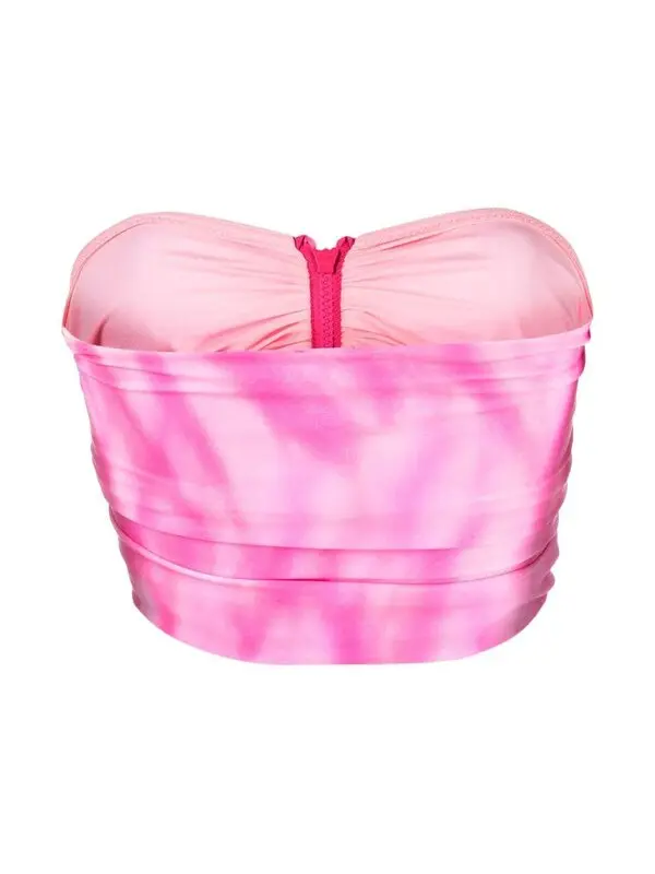GANNI Tie-dye Bandeau Bikini Top