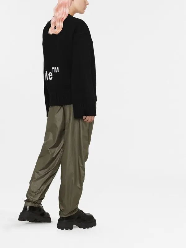 Off-White Logo-intarsia Knit Cardigan - Black