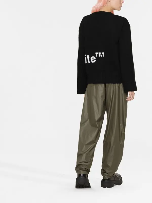 Off-White Logo-intarsia Knit Cardigan - Black