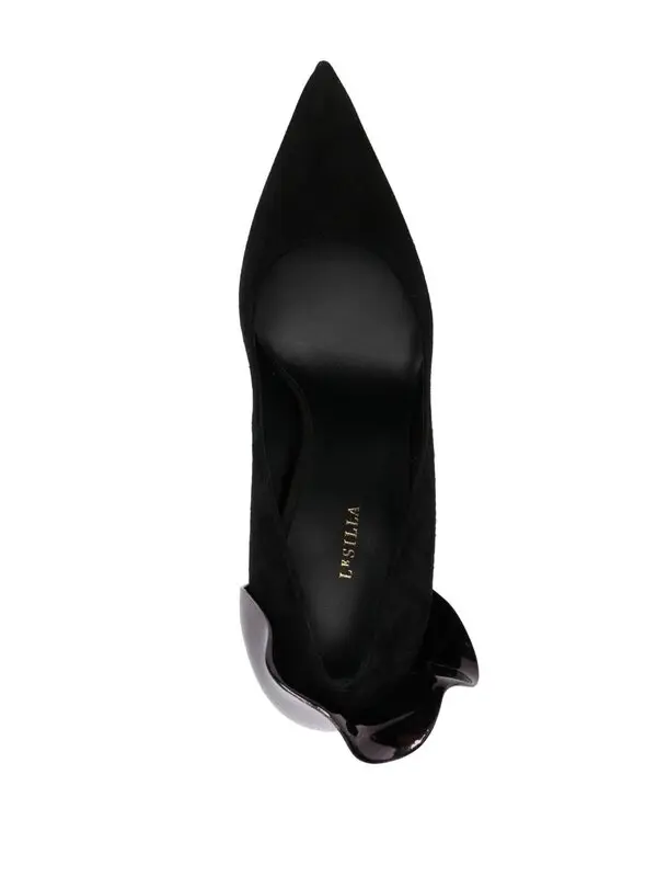 LE SILLA Petalo Suede 130mm Pumps - Black