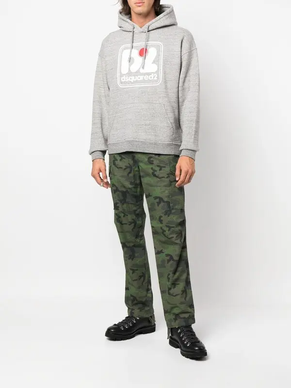 Dsquared2 Logo-print Cotton Hoodie - Grey