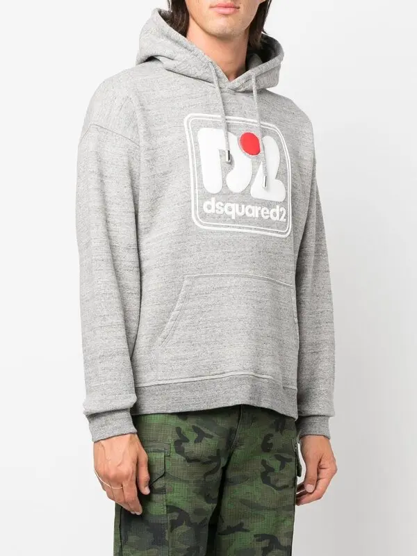 Dsquared2 Logo-print Cotton Hoodie - Grey