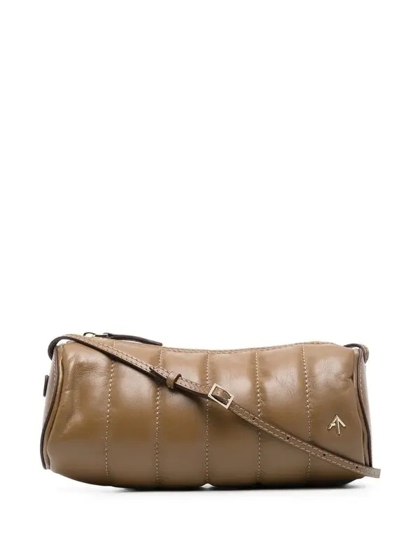 Manu Atelier Padded Cylinder Leather Bag - Brown