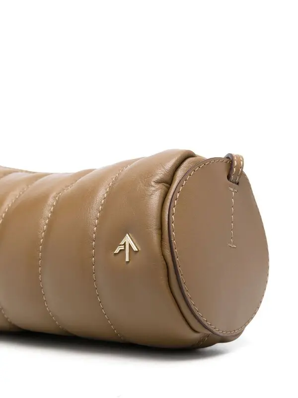 Manu Atelier Padded Cylinder Leather Bag - Brown