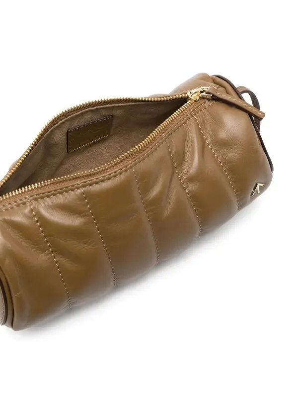 Manu Atelier Padded Cylinder Leather Bag - Brown