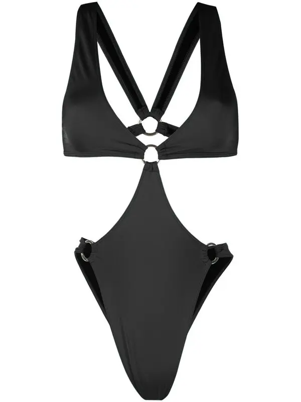 MANOKHI Cut-out V-neck One-piece - Black