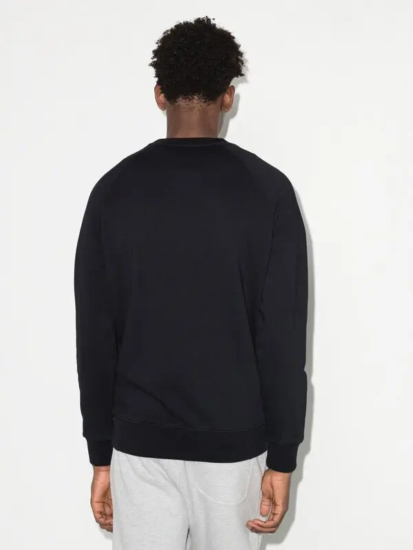 Maison Kitsuné Logo-print Long-sleeve Sweatshirt - Black