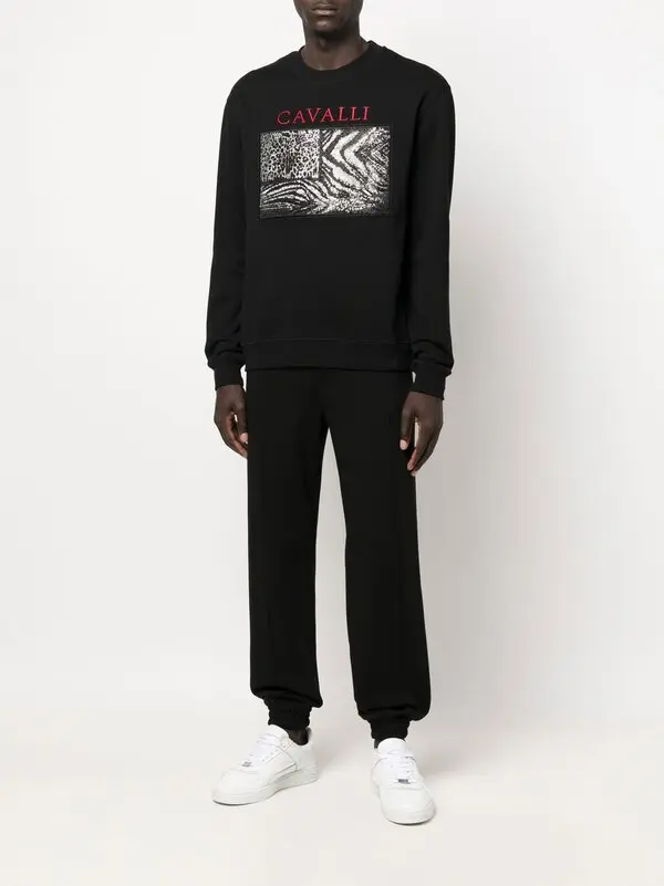 Roberto Cavalli Logo Print Crewneck Sweatshirt