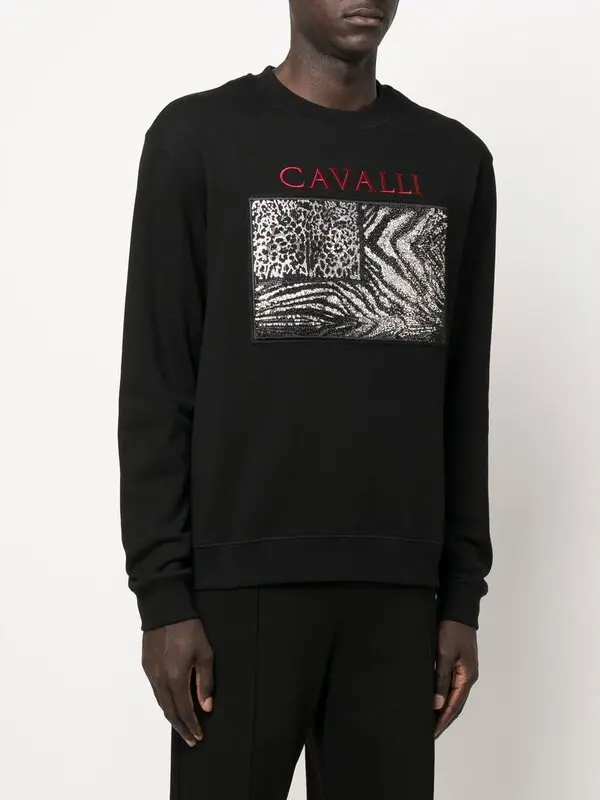 Roberto Cavalli Logo Print Crewneck Sweatshirt