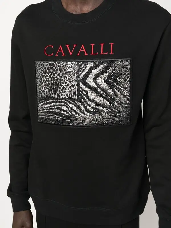 Roberto Cavalli Logo Print Crewneck Sweatshirt