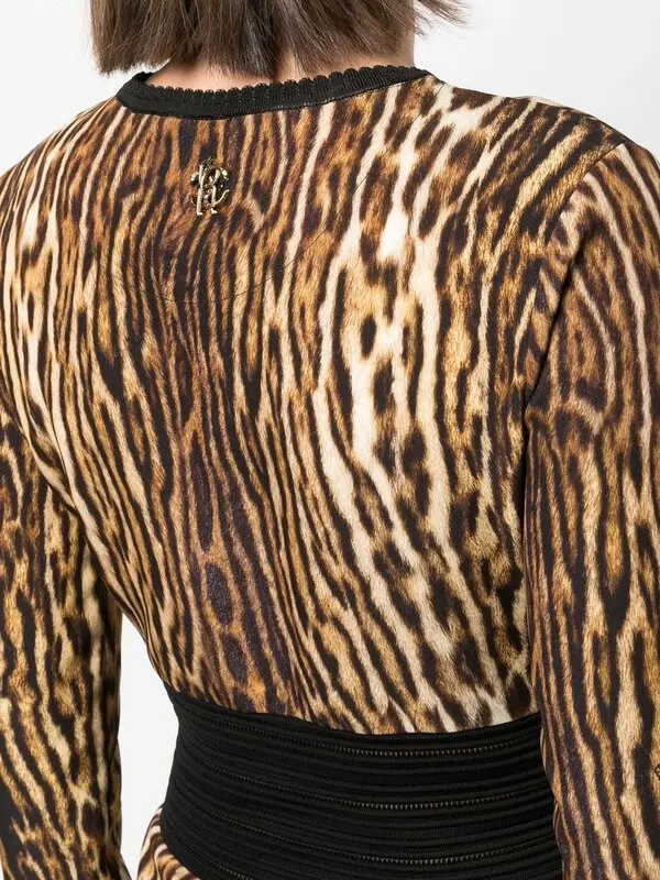 Roberto Cavalli Leopard-print Fitted Minidress