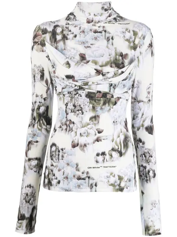 Off-White Pattern Print Long-sleeve T-shirt