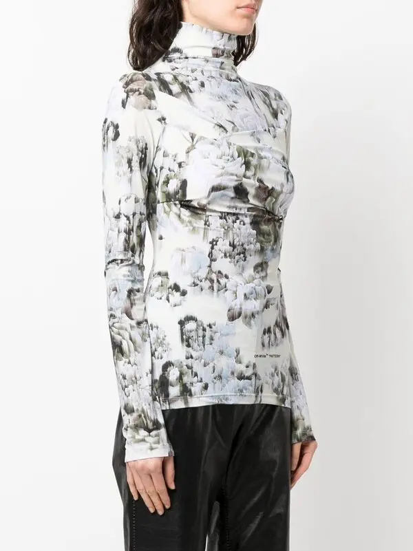 Off-White Pattern Print Long-sleeve T-shirt