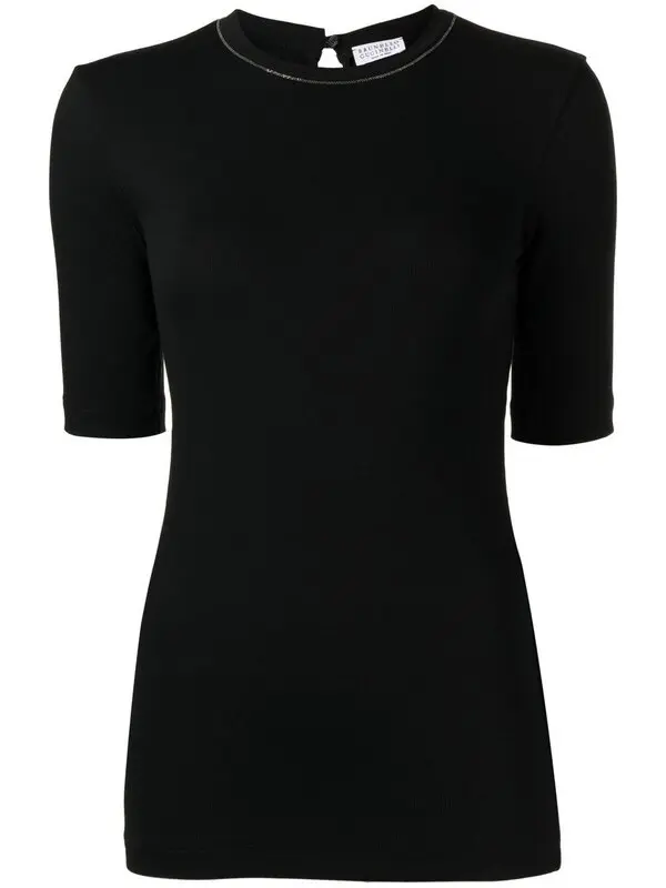 Brunello Cucinelli Monili-detail T-shirt - Black