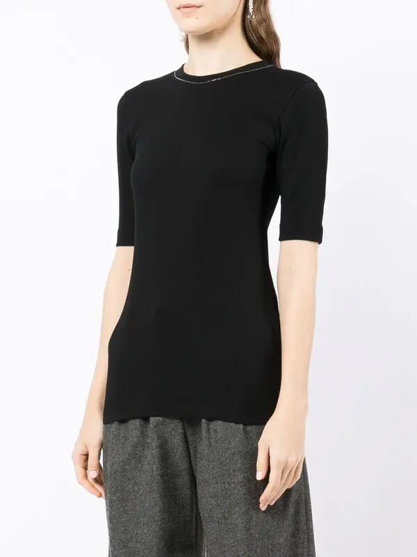 Brunello Cucinelli Monili-detail T-shirt - Black