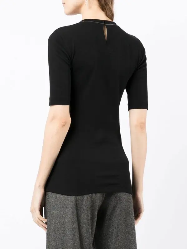 Brunello Cucinelli Monili-detail T-shirt - Black