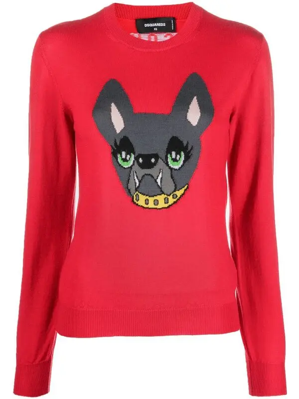 Dsquared2 Icon Dog Intarsia Knit Jumper