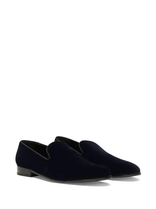 Dolce & Gabbana Open-back Velvet Slippers - Blue
